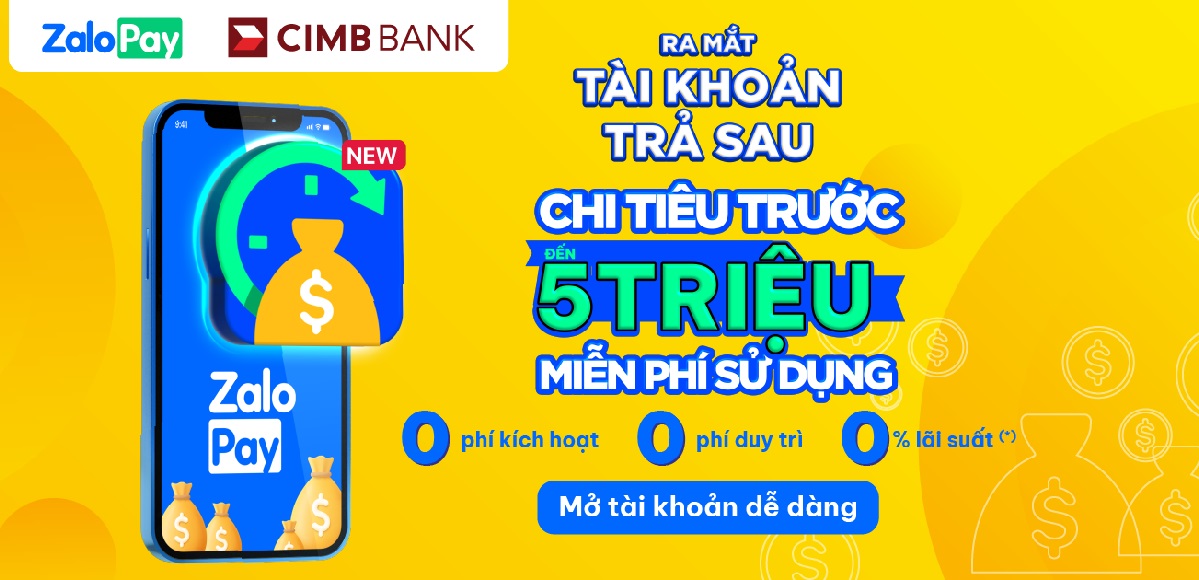 Dịch vụ tài khoản trả sau hạn mức lên đến 8 triệu đồng | Zalopay