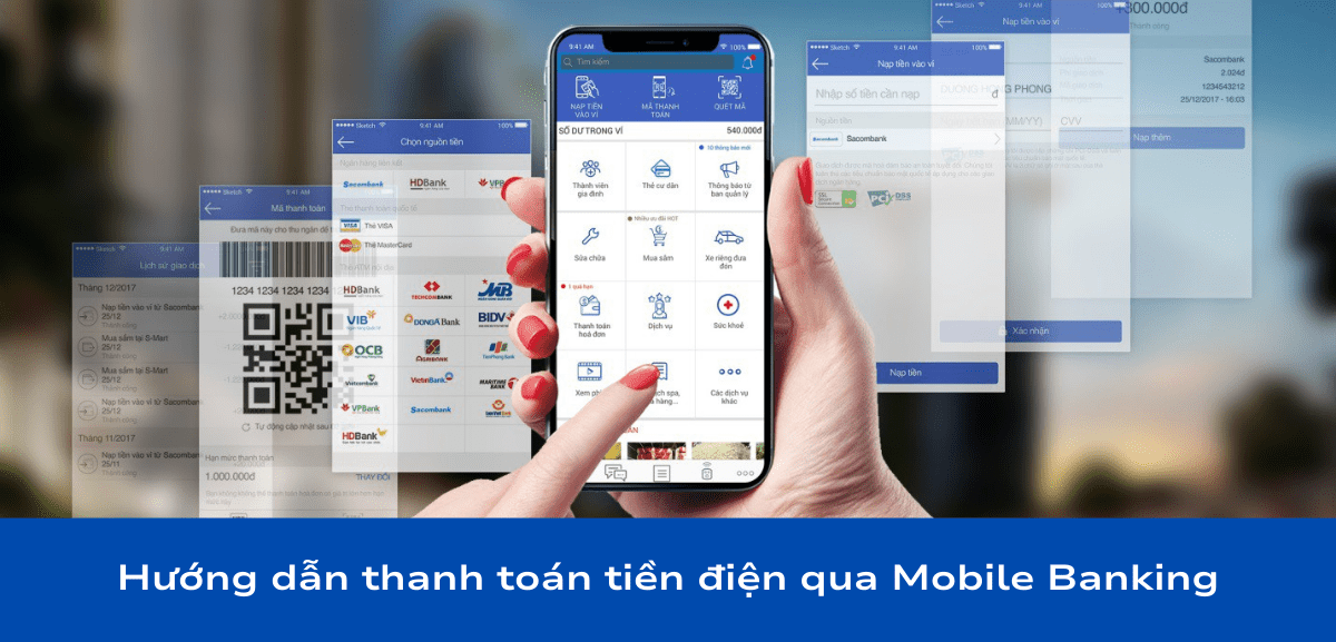Hướng dẫn thanh toán tiền điện qua Mobile Banking nhanh chóng